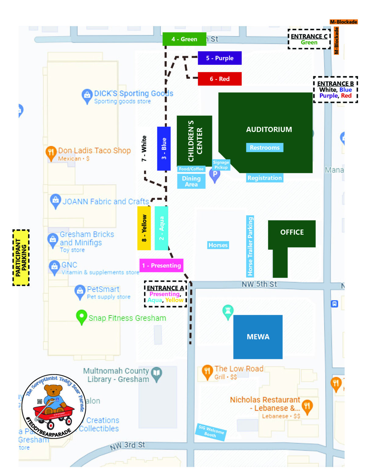 Parade Map/Order | Color Assignment/Group | Soroptimist International of Gresham | Gresham, OR